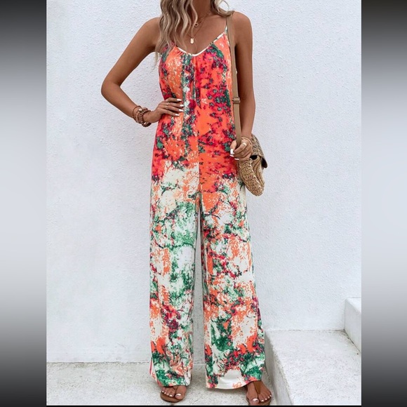 Pants & Jumpsuits | Boho Tie Dye Wide Leg Jumper Jumpsuit | Poshmark